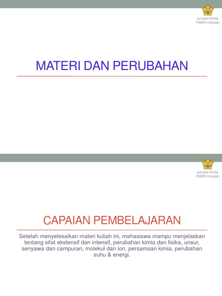 01 Modul - Materi Dan Perubahan | PDF | Sains & Matematika