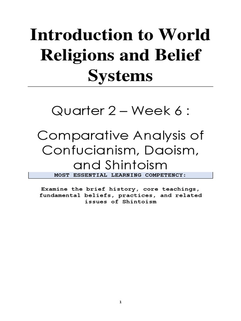 Q2 Week6 Introduction To World Religions and Belief Systems | PDF