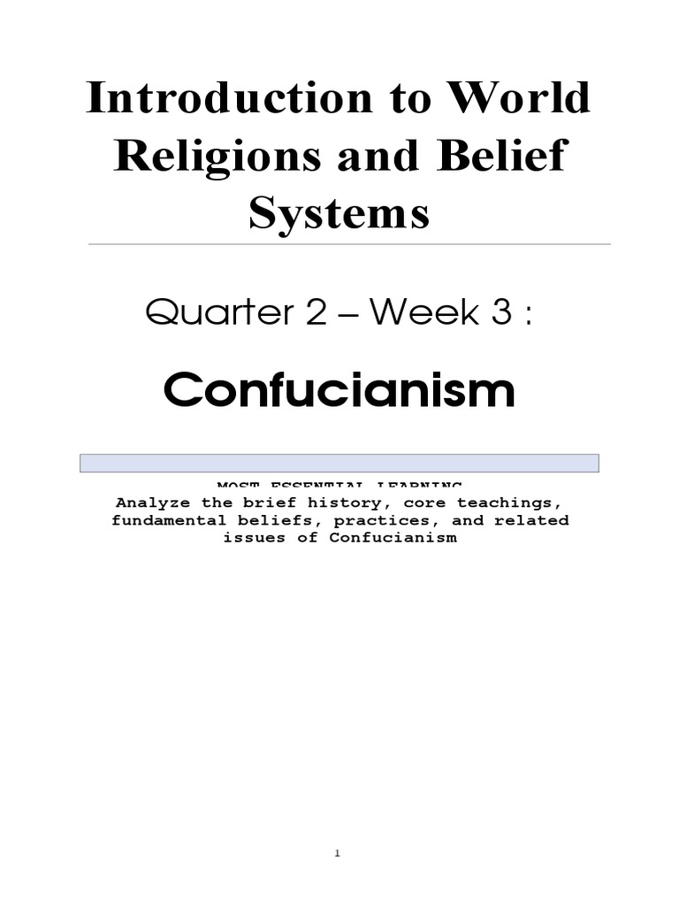 Q2 Week3 Introduction To World Religions and Belief Systems | PDF ...