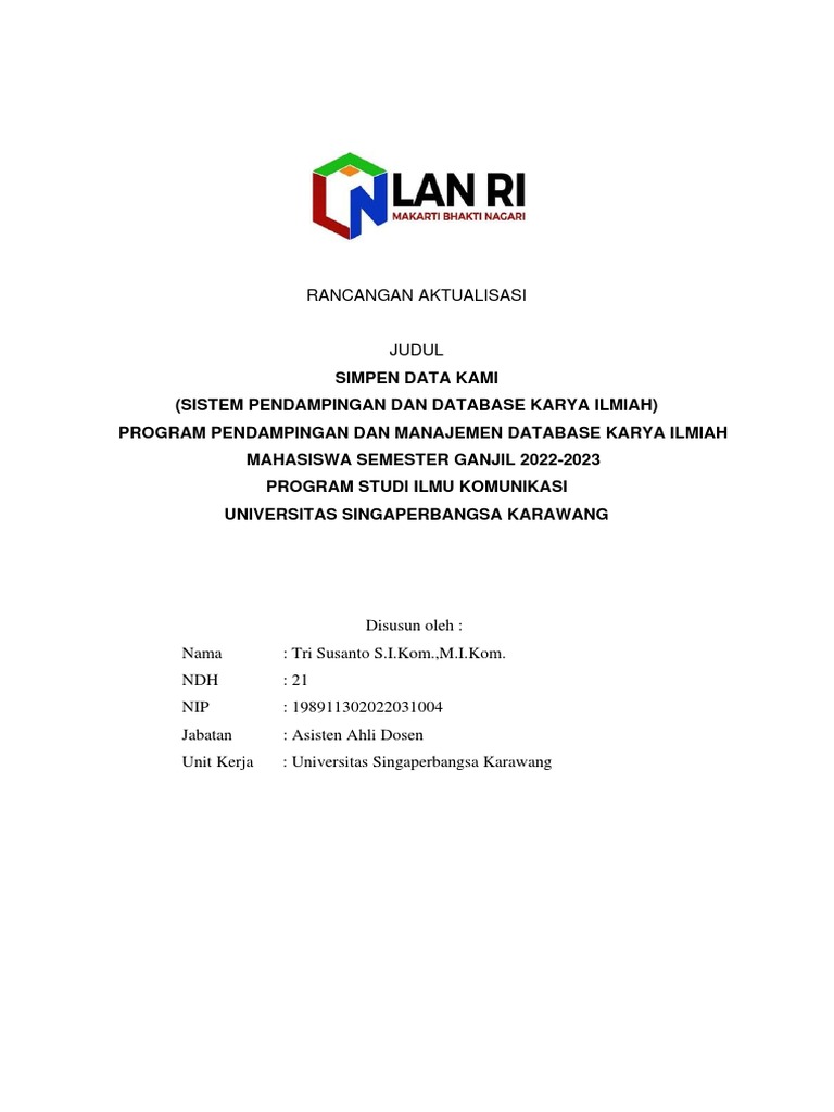 Rancangan - Aktualisasi - Tri Susanto - NDH21 | PDF