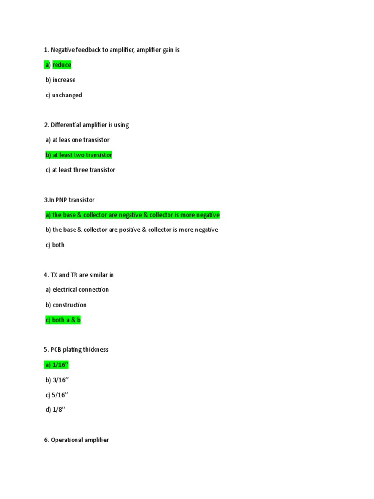 Modulo 4 b2 Ame Question Quiz Part1 | PDF | Amplifier | Rectifier