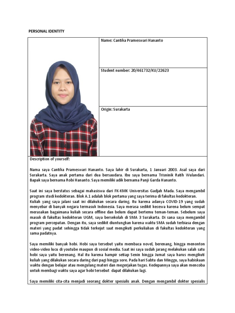 A Student's Identity | PDF