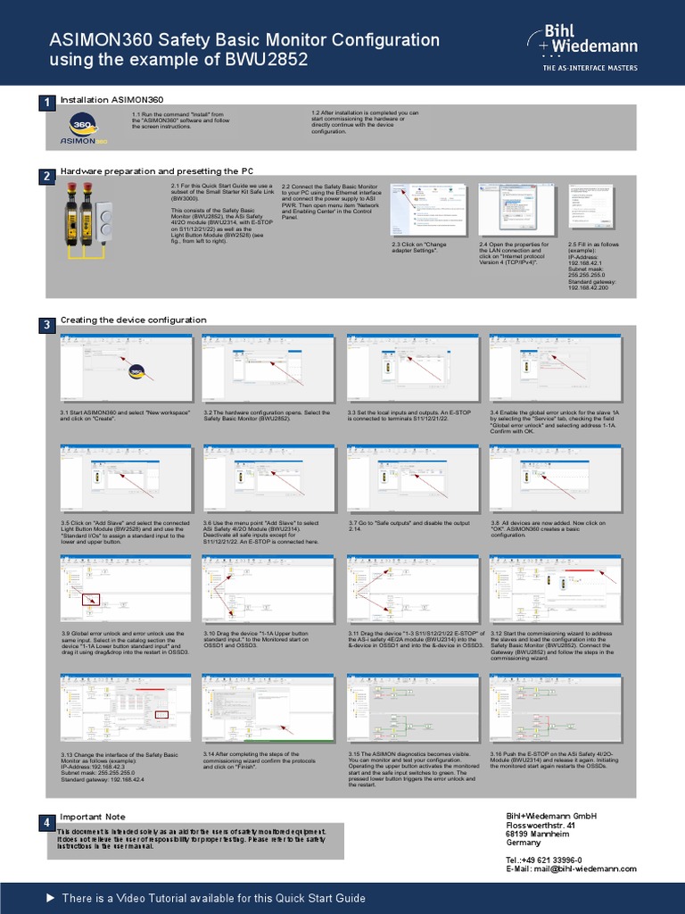 En Quick Start Guide ASIMON Configuration Safety Basic Monitor | PDF ...