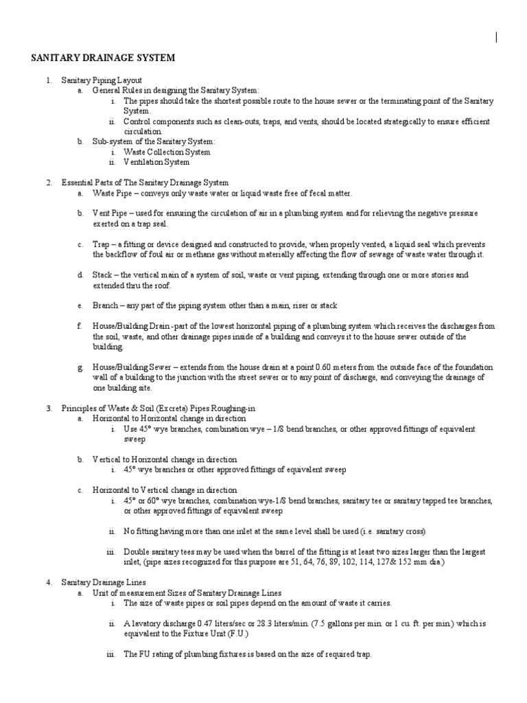 Sanitary Drainage System | PDF | Sanitary Sewer | Plumbing