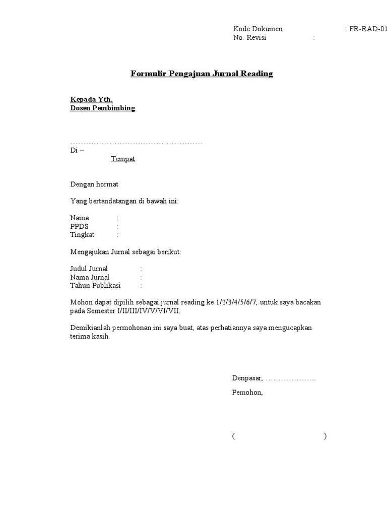 Formulir Pengajuan Jurding | PDF