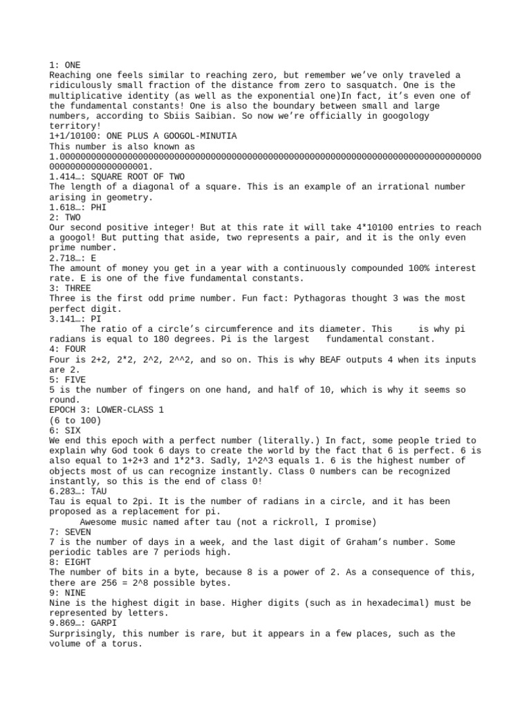 Workignnumbers | PDF | Pi | Numbers