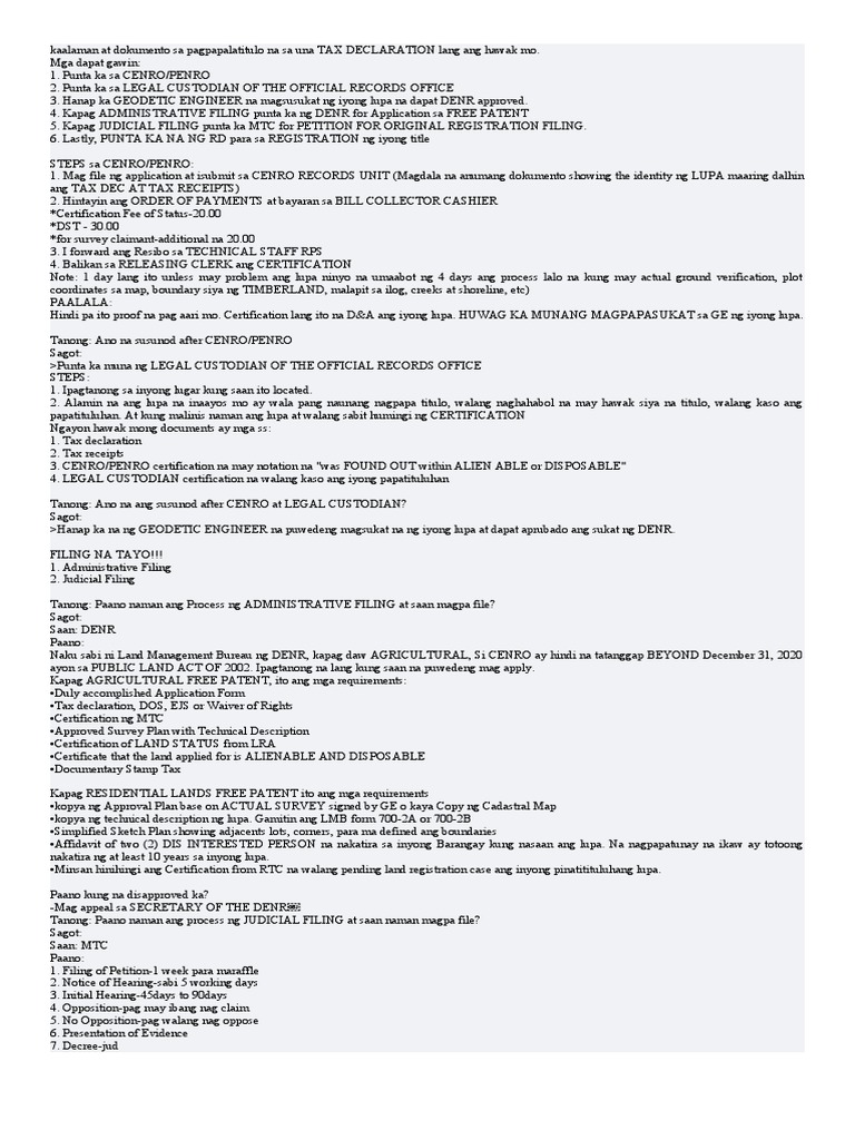 Steps Process Title of Tax Dec. | PDF