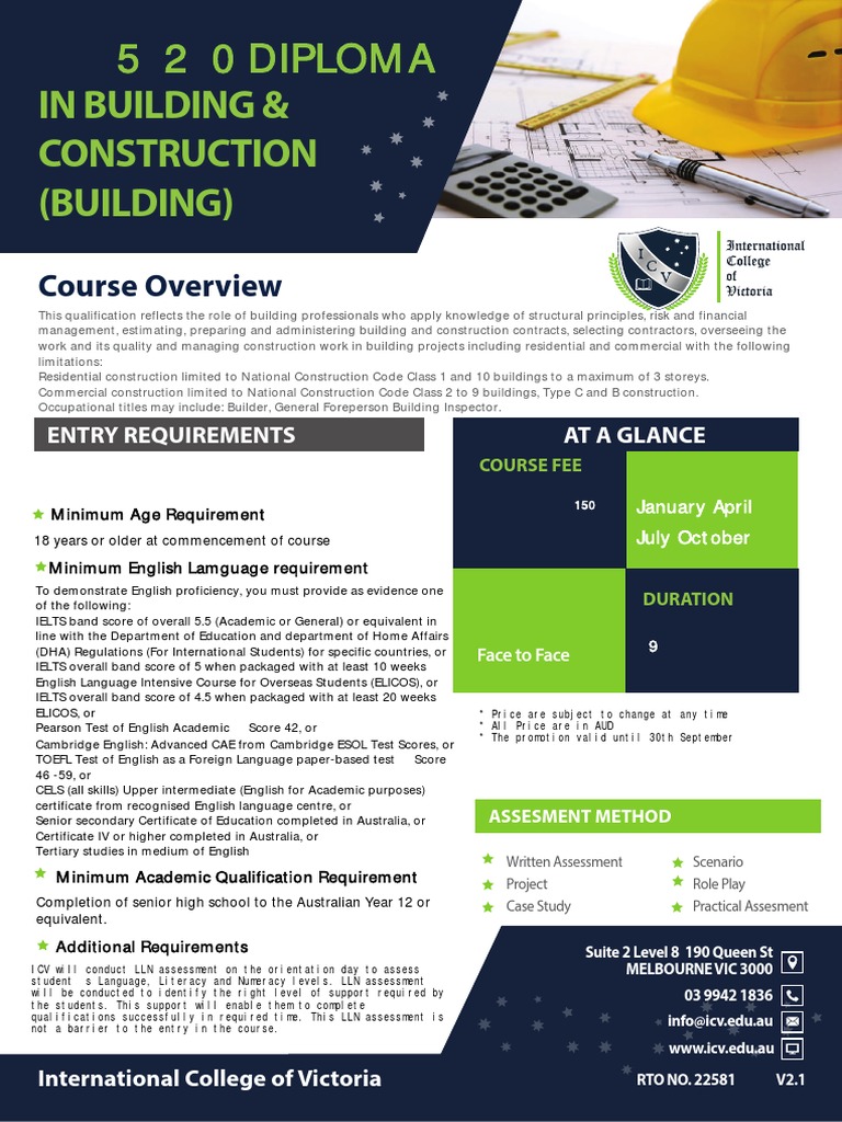Diploma in Building & Construction Overview | PDF | International ...