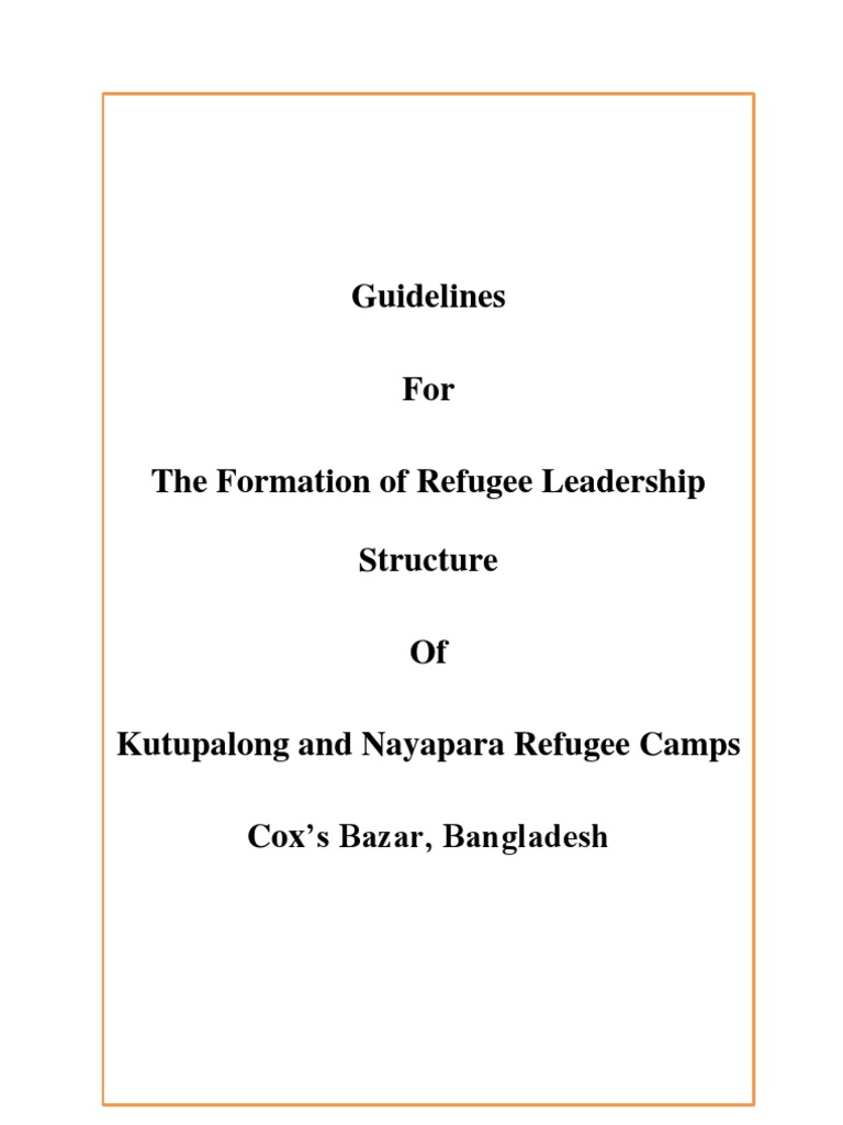 Guidelines For Formation of Refugee Leadership by Refugee Relief and ...