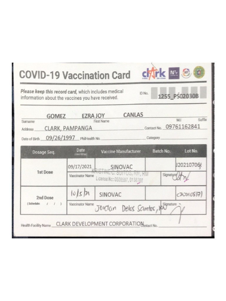 COVID-19 Vaccination Card | PDF