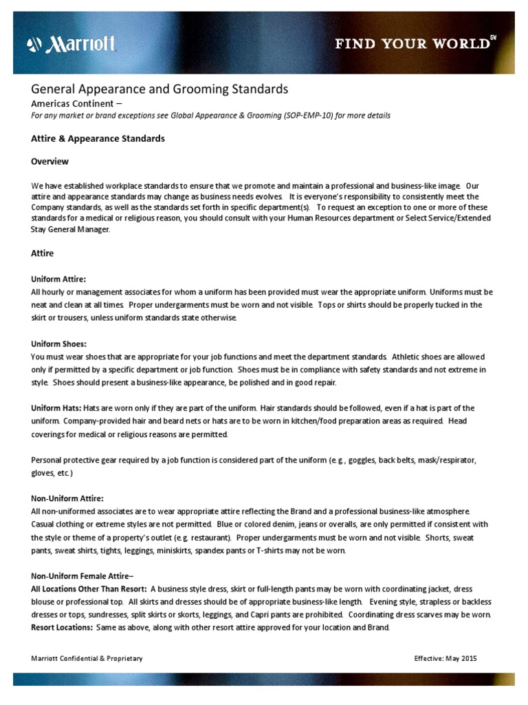 Grooming Standards | PDF | Clothing | Dress
