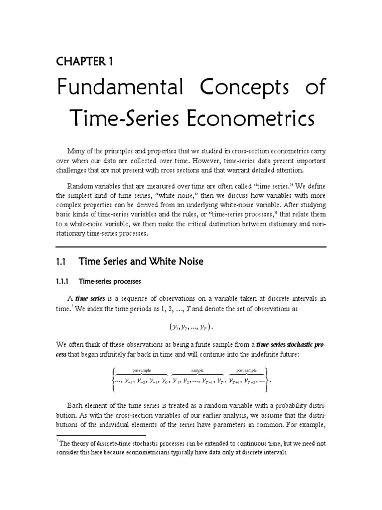 Time Series Econometrics Models Pdf Stationary Process Time Series
