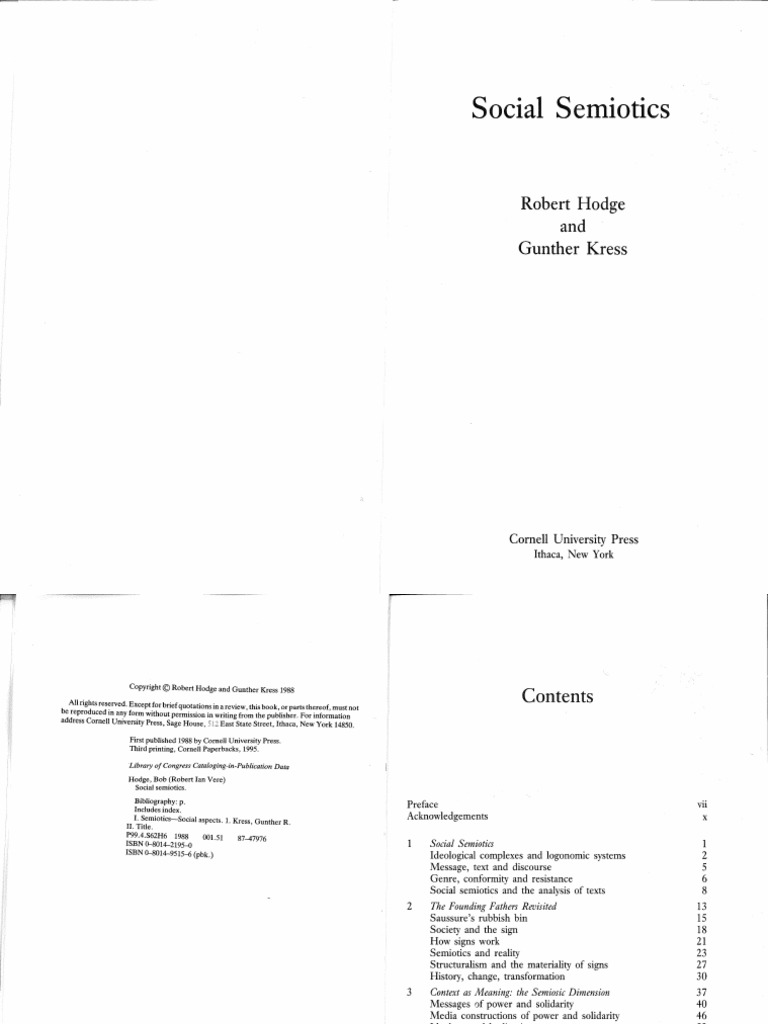 Hodge and Kress - Social Semiotics | PDF