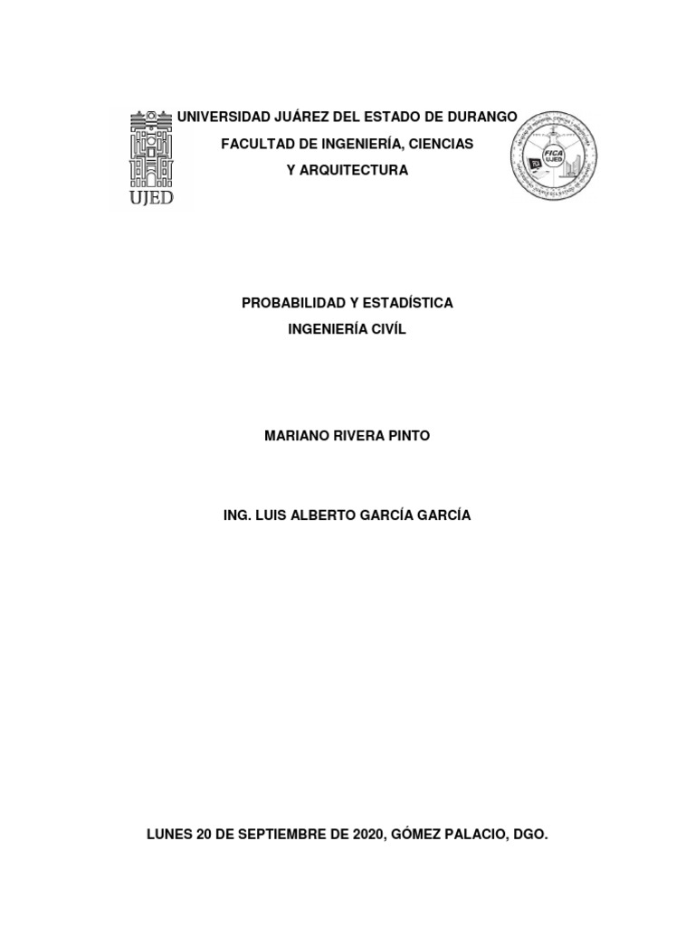 Tarea 01 - Prob. y Estad. | PDF