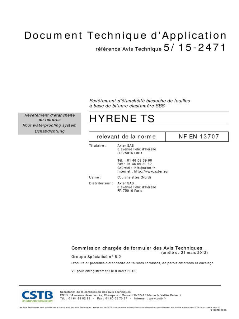 Dta Hyrene Ts PDF | PDF | Bois (matériau de construction) | Matériaux
