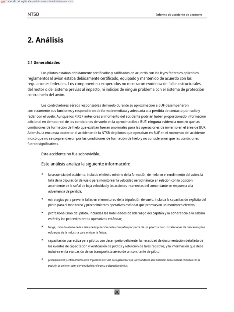 COLGAN AIR 3407 80-102.en - Es | PDF | Avión | Control de tráfico aéreo