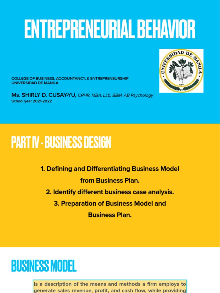 ENTREPRENEURIAL BEHAVIOR | PDF | Value Chain | Business Plan