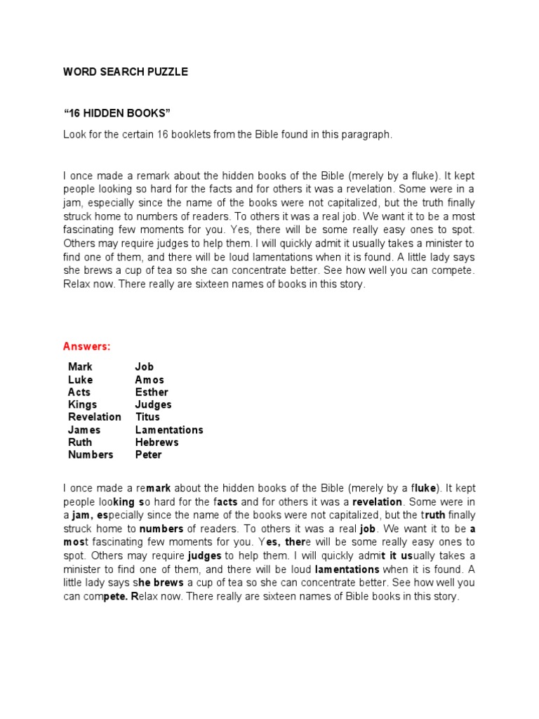 Word Search Puzzle | PDF