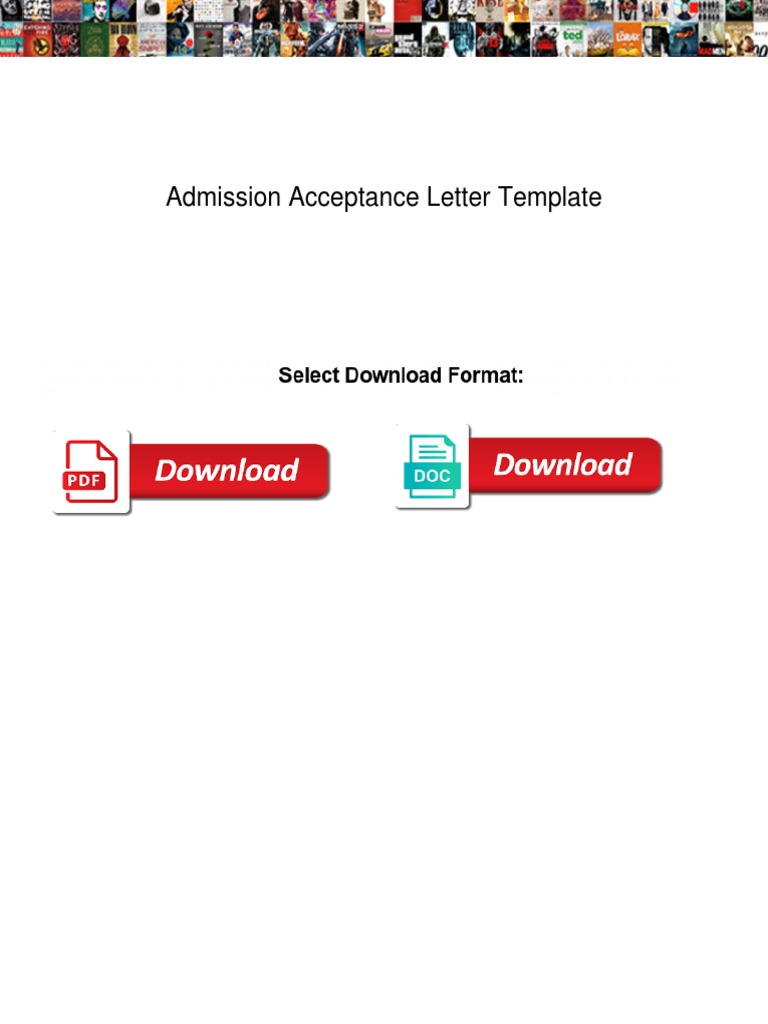 Admission Acceptance Letter Template | PDF | University And College ...