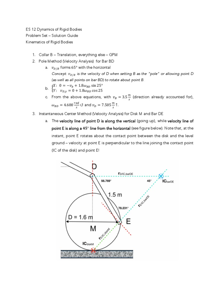 Dynamics of Rigid Bodies PS Solution | Download Free PDF | Acceleration | Kinematics