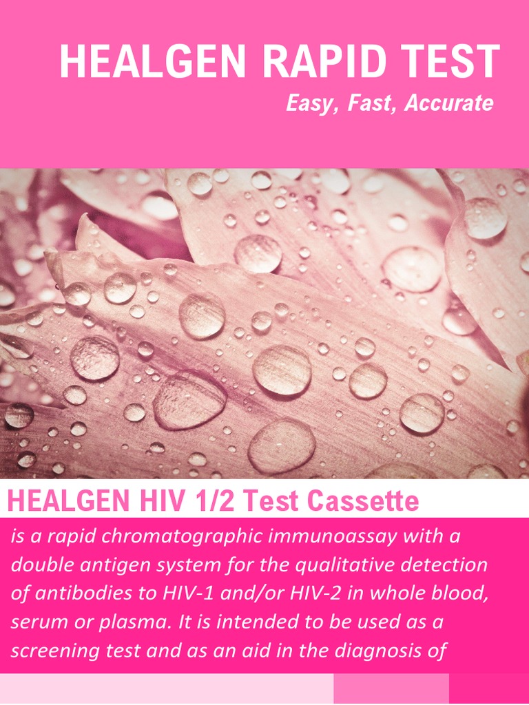 Healgen HIV 1/2 Rapid Test Instructions | PDF | Hiv | Blood Plasma