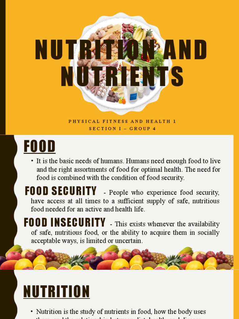 Nutrition and Nutrients - PE1 Physical Fitness and Health | PDF | Foods ...