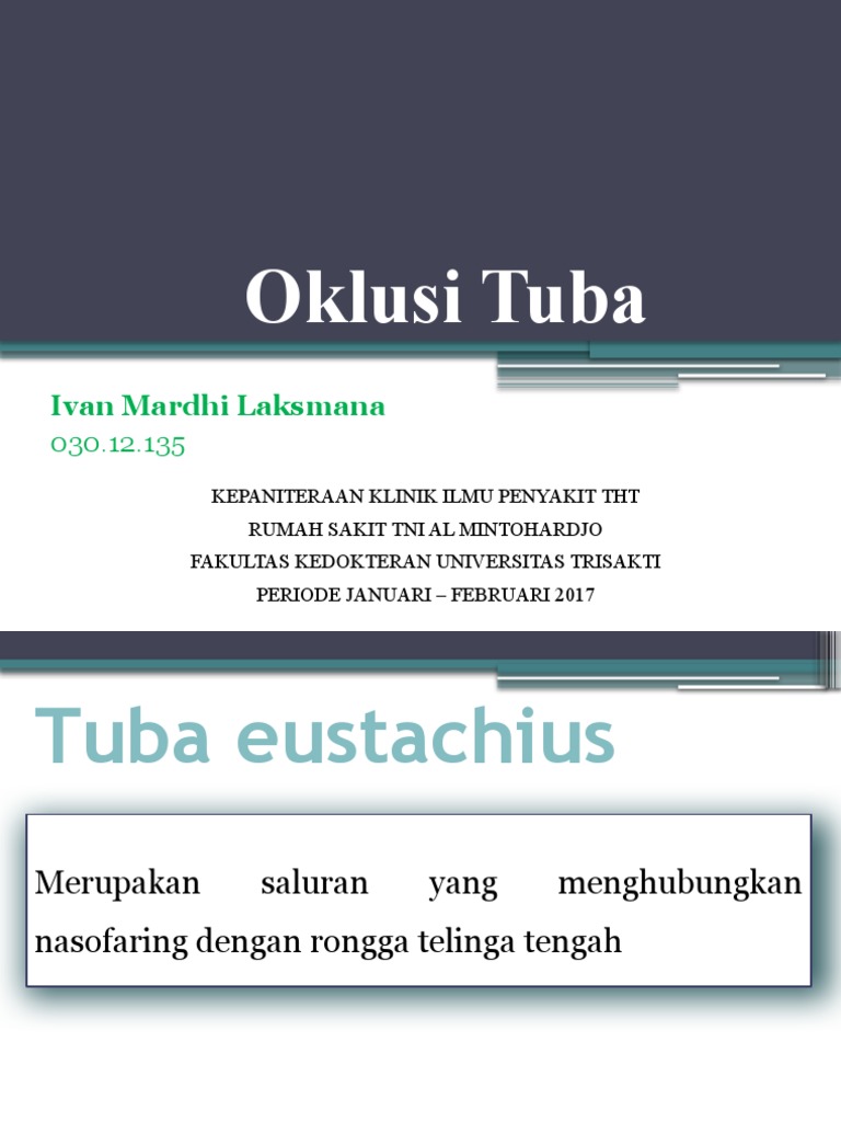 Oklusi Tuba dan Otitis Media Serosa | PDF | Kesehatan Holistik | Sains ...