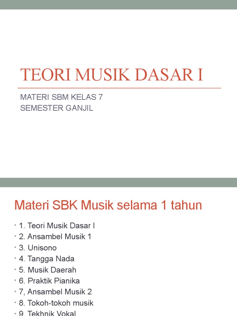 Teori Musik Dasar I | PDF