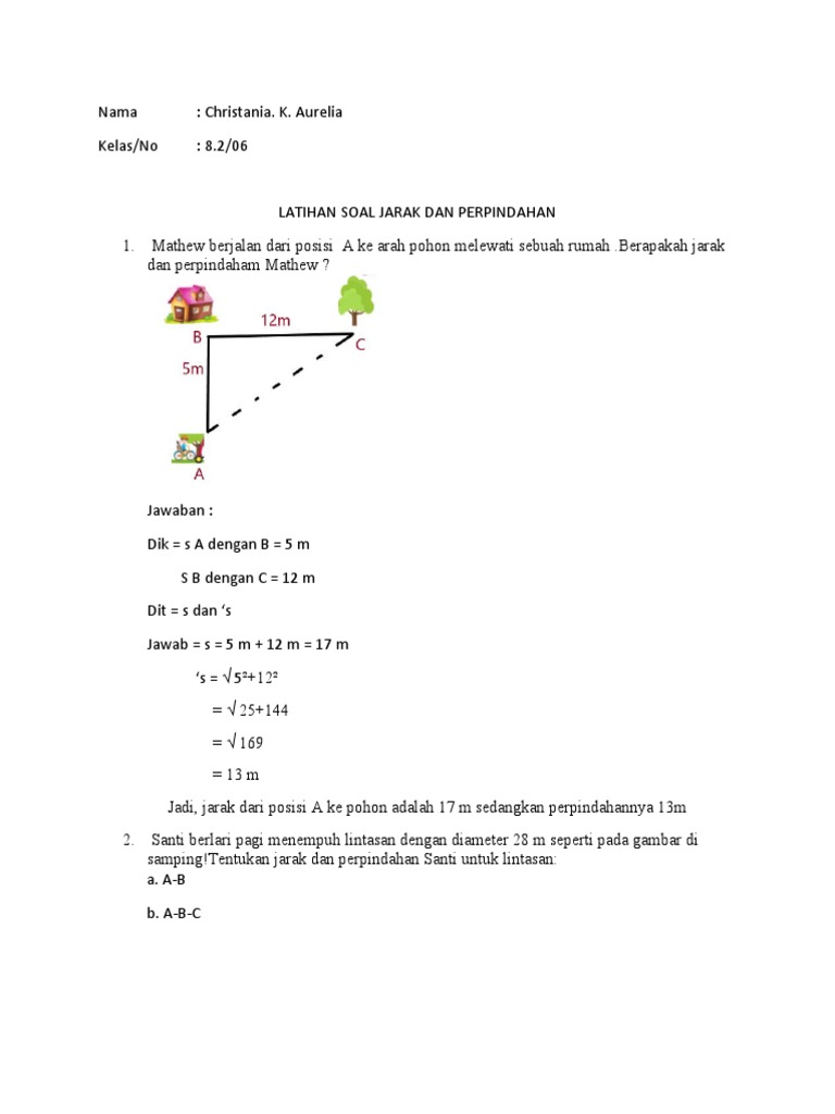 Latihan Jarak Dan Perpindahan 2 | PDF