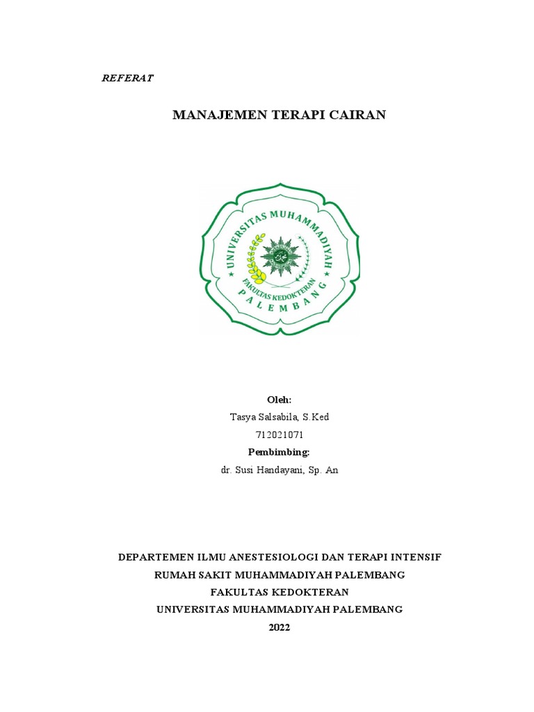 Manajemen Terapi Cairan | PDF