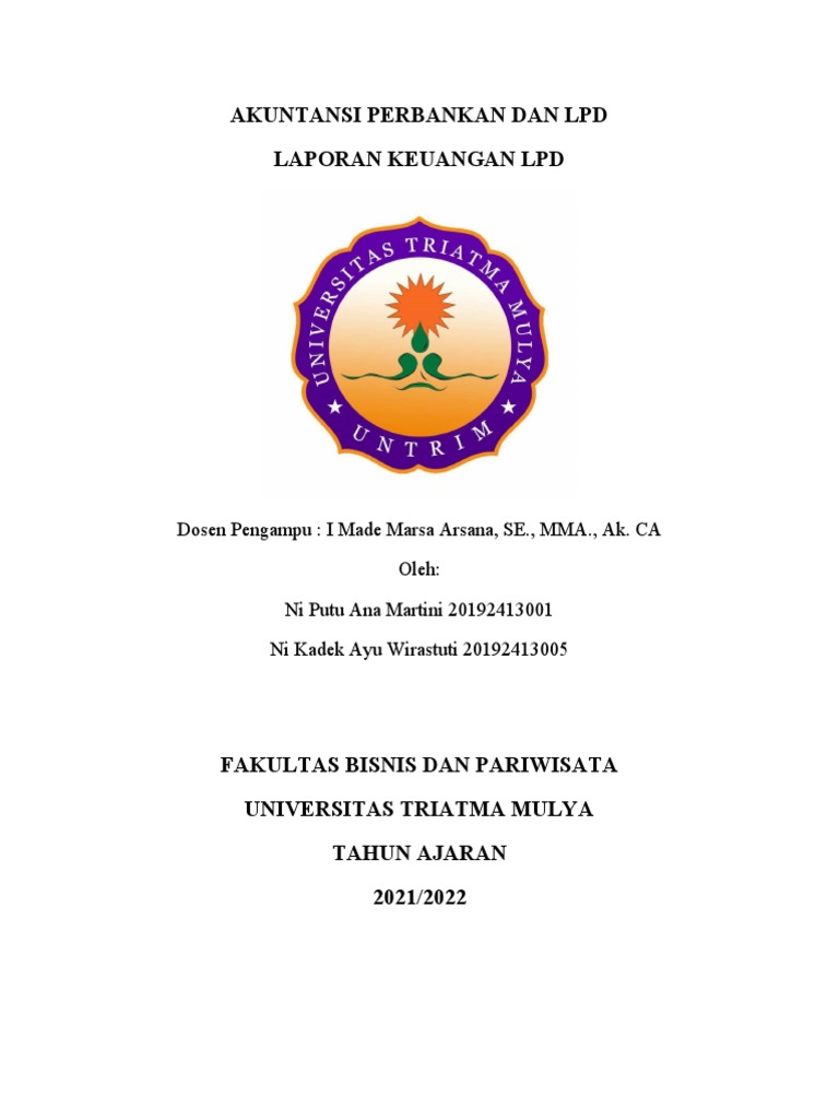 Laporan Keuangan Lpd Pdf