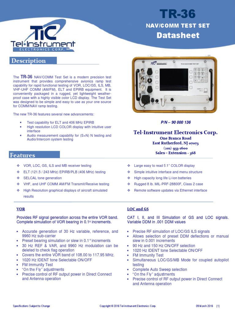 TR 36 Nav Comm Test Set | PDF | Frequency Modulation | Decibel