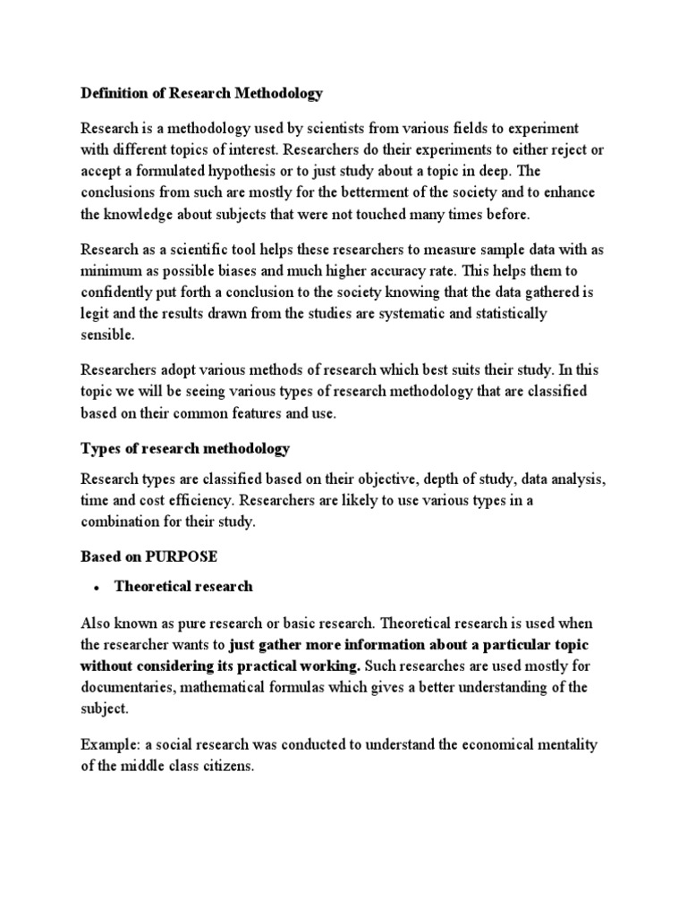 Types The Reseach Methodology | PDF | Experiment | Scientific Method