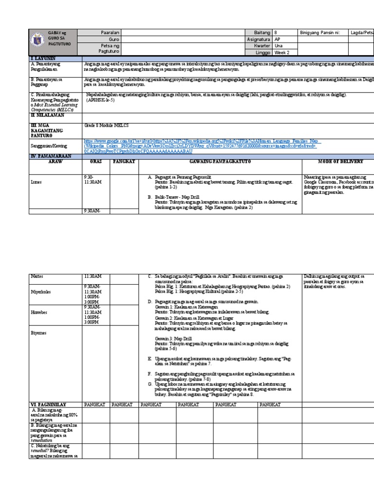GABAY NG GURO SA PAGTUTURO Sa AP Q1 WEEK 2 | PDF