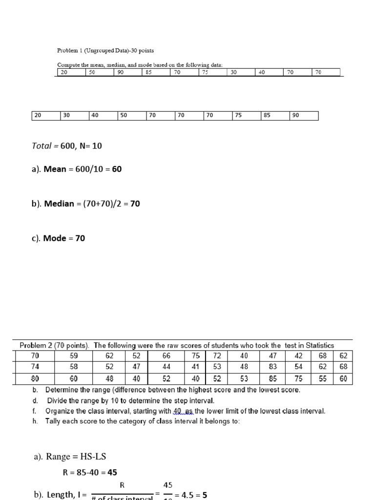 Sample Statistics Computation | PDF