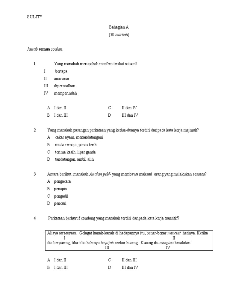 Soalan Percubaan STPM BM Sem 2 2022 JPNK | PDF