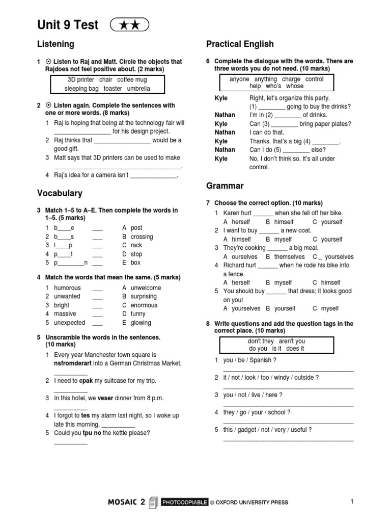 Mosaic TRD2 Tests U9 | PDF | Street Art