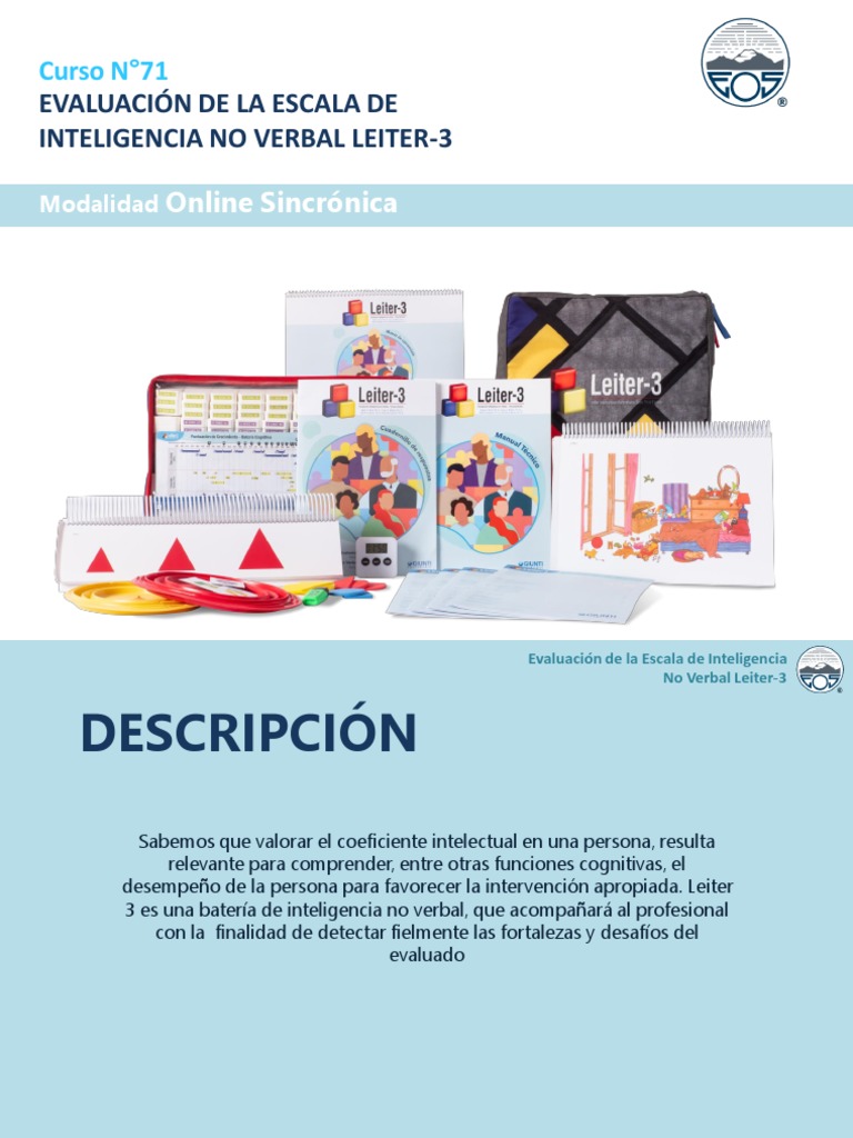 Curso Evaluación de La Escala de Inteligencia No Verbal Leiter-3 | PDF ...
