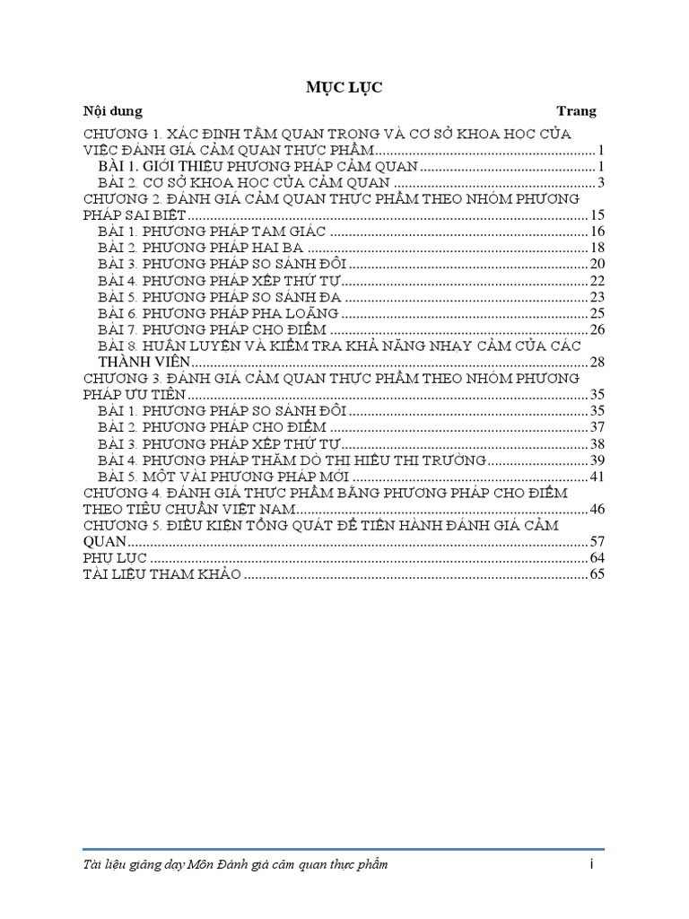 Tom Tat Danh Gia Cam Quan Thuc Pham | PDF