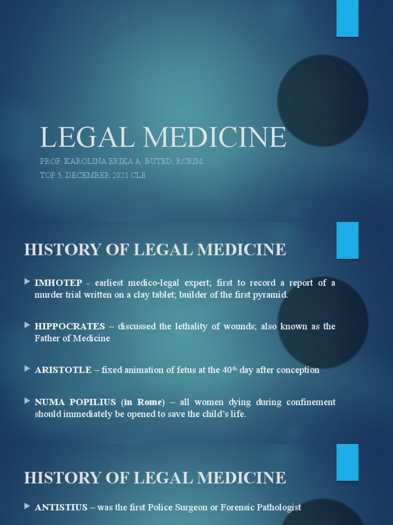 Legal Medicine Notes | PDF | Blood | Death