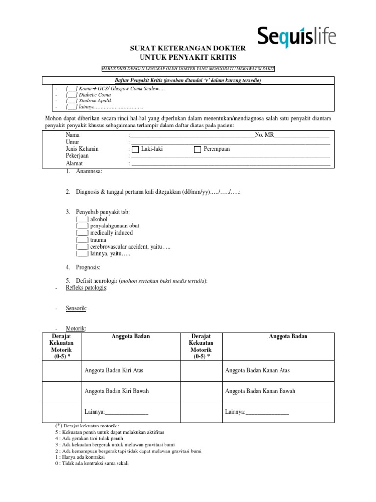 Surat Keterangan Dokter Neuro 3 | PDF