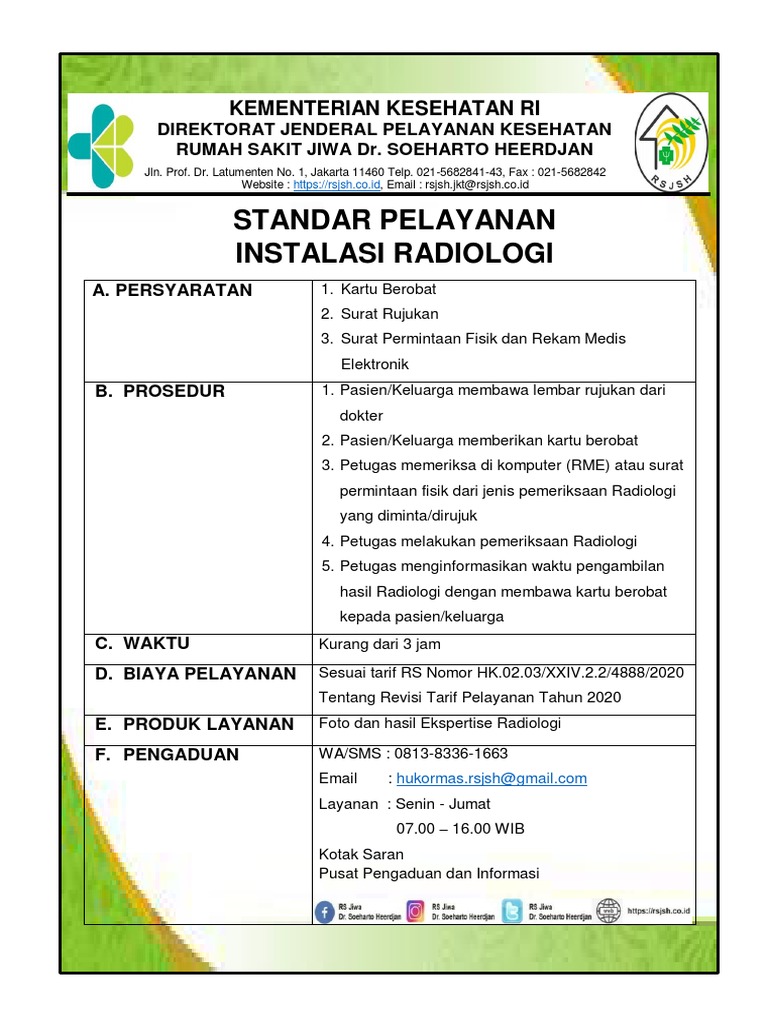 Standar Pelayanan Radiologi | PDF