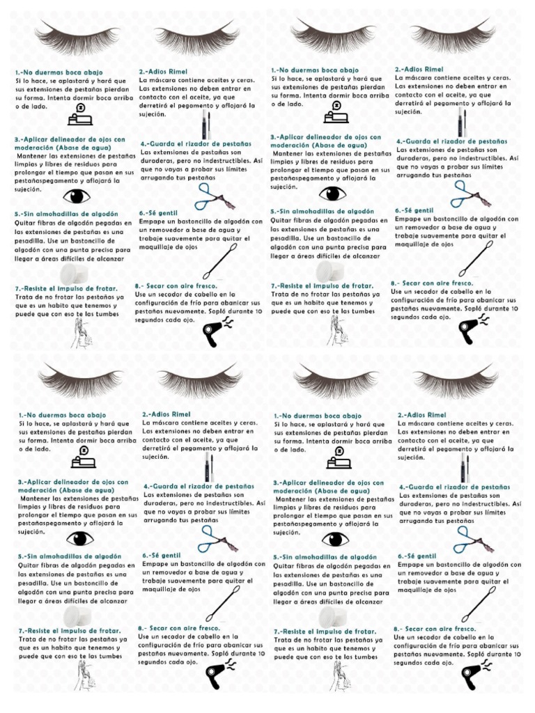Cuidados Extension de Pestañas | PDF