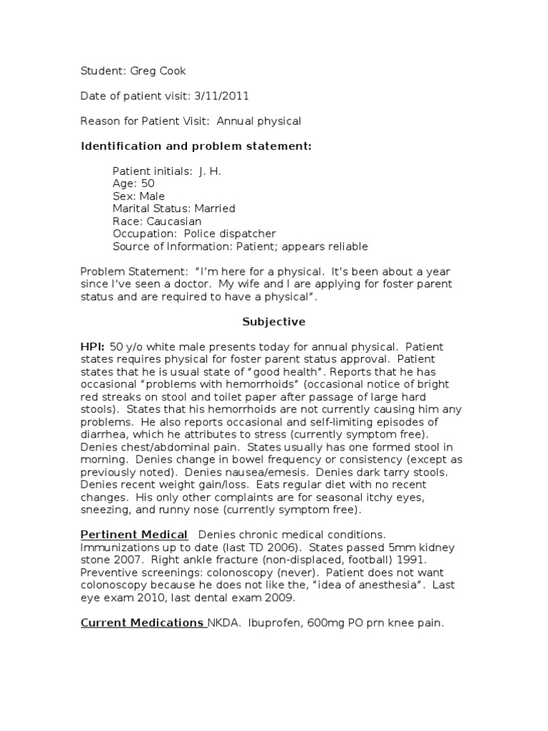 Sample Soap | PDF | Colonoscopy | Hypertension