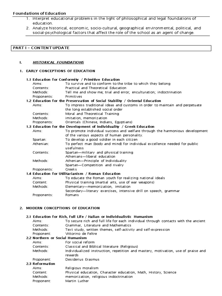 Foundations of Education Overview | PDF | Learning | Morality