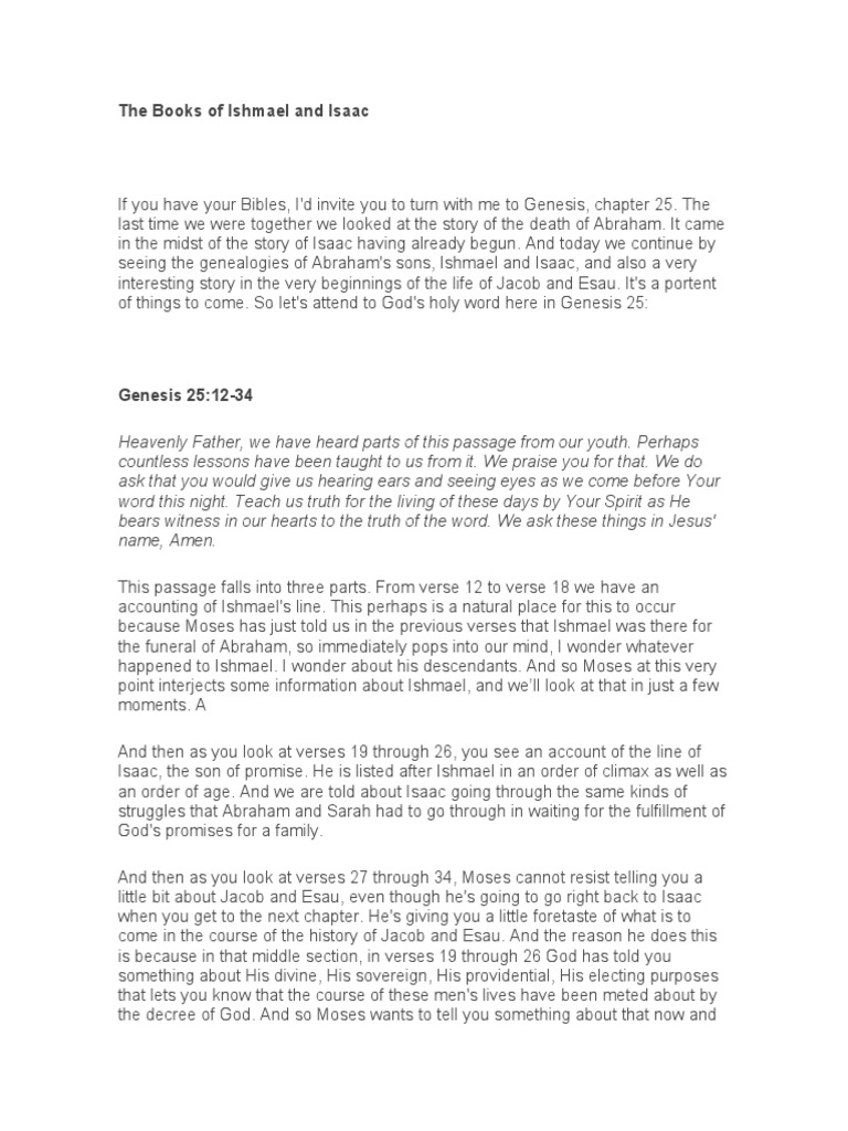 Ishmael and Isaac: Genesis 25 Insights | PDF | Isaac | Ishmael