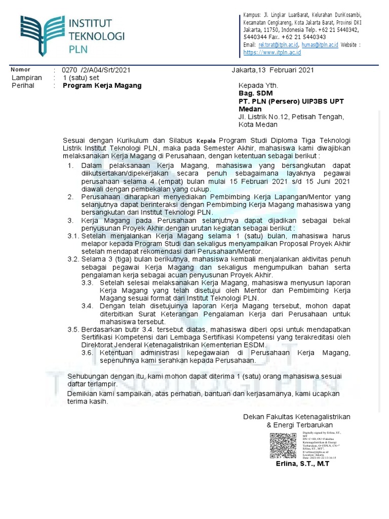 Bag. SDM PT. PLN (Persero) UIP3BS UPT Medan: WWW - Itpln.ac - Id | PDF