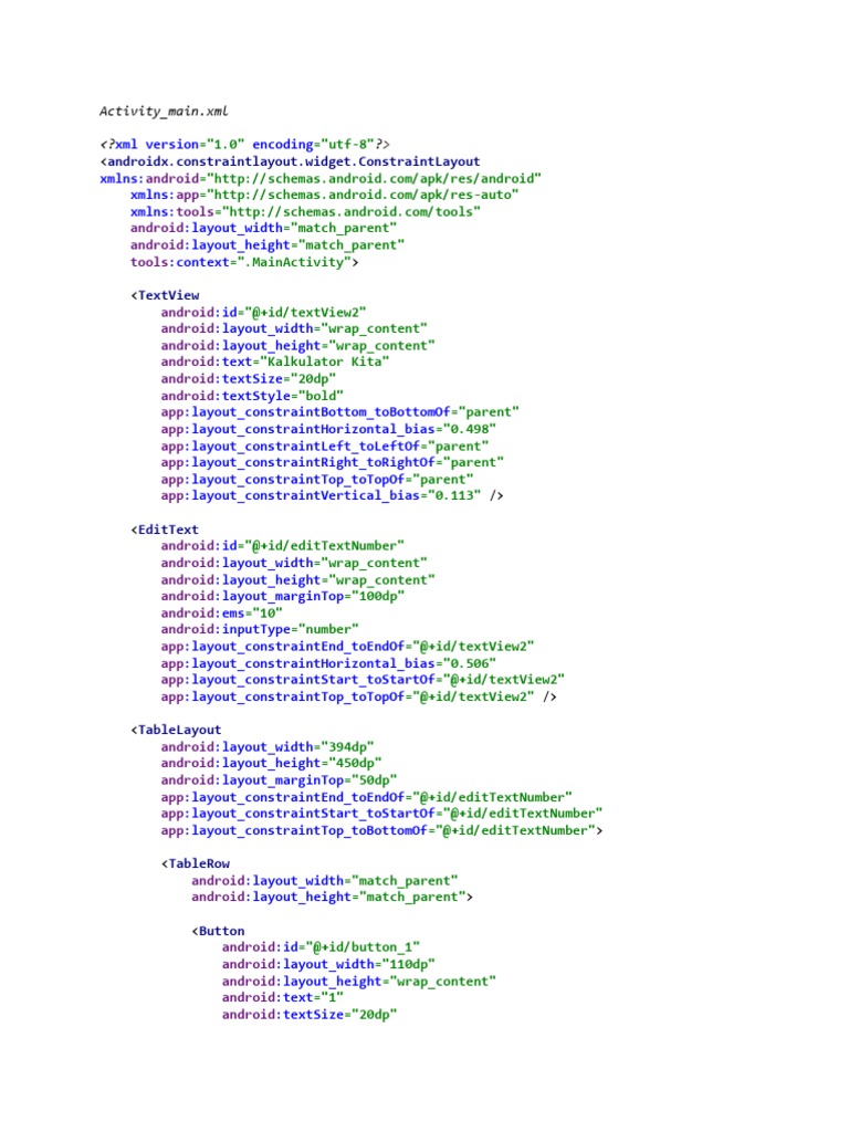Source Code Sederhana Aplikasi Kalkulator | PDF | Android (Sistem Operasi) | Linux Seluler