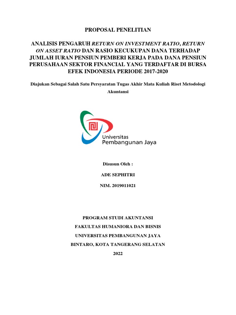 Proposal Riset Metodologi Akuntansi | PDF