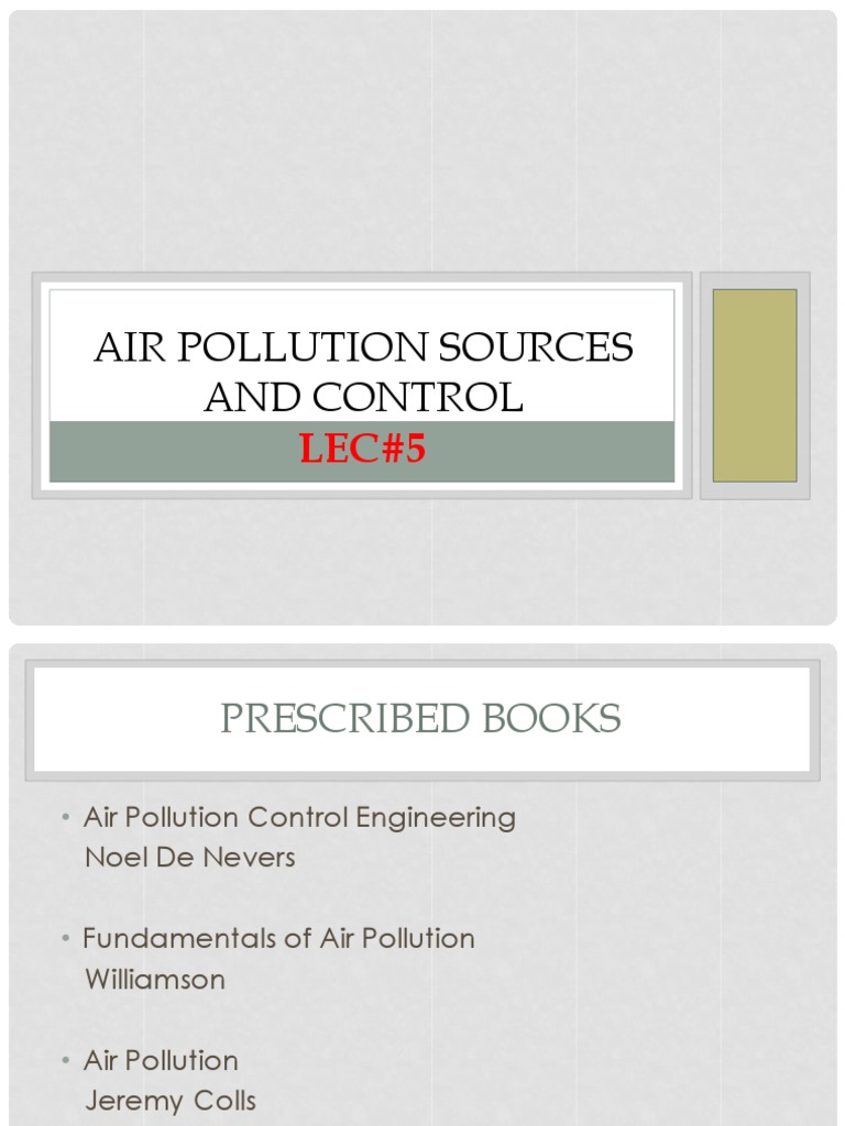 Lecture 5 & 6 (Ce-441) Air Pollution | PDF | Air Pollution | Particulates